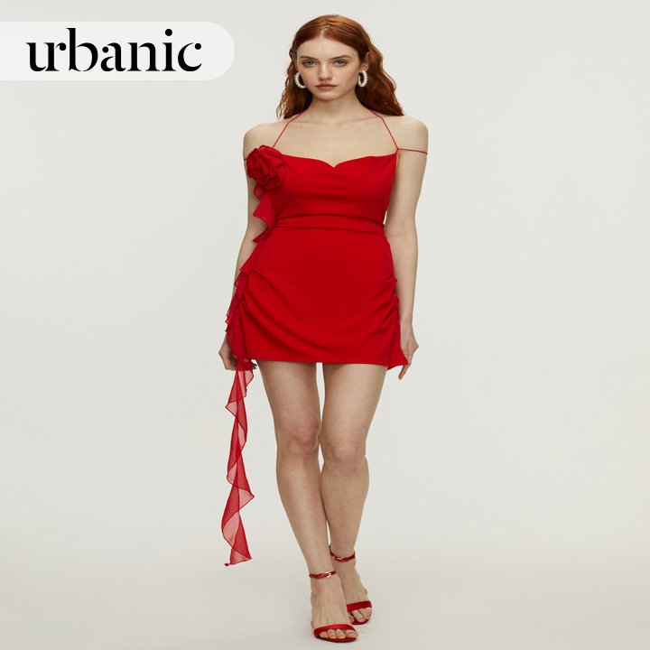 Backless Floral Applique Dress | Urbanic